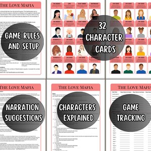 Mafia Cards Valentines Day Printable Mafia Party Cards Valentines Day ...