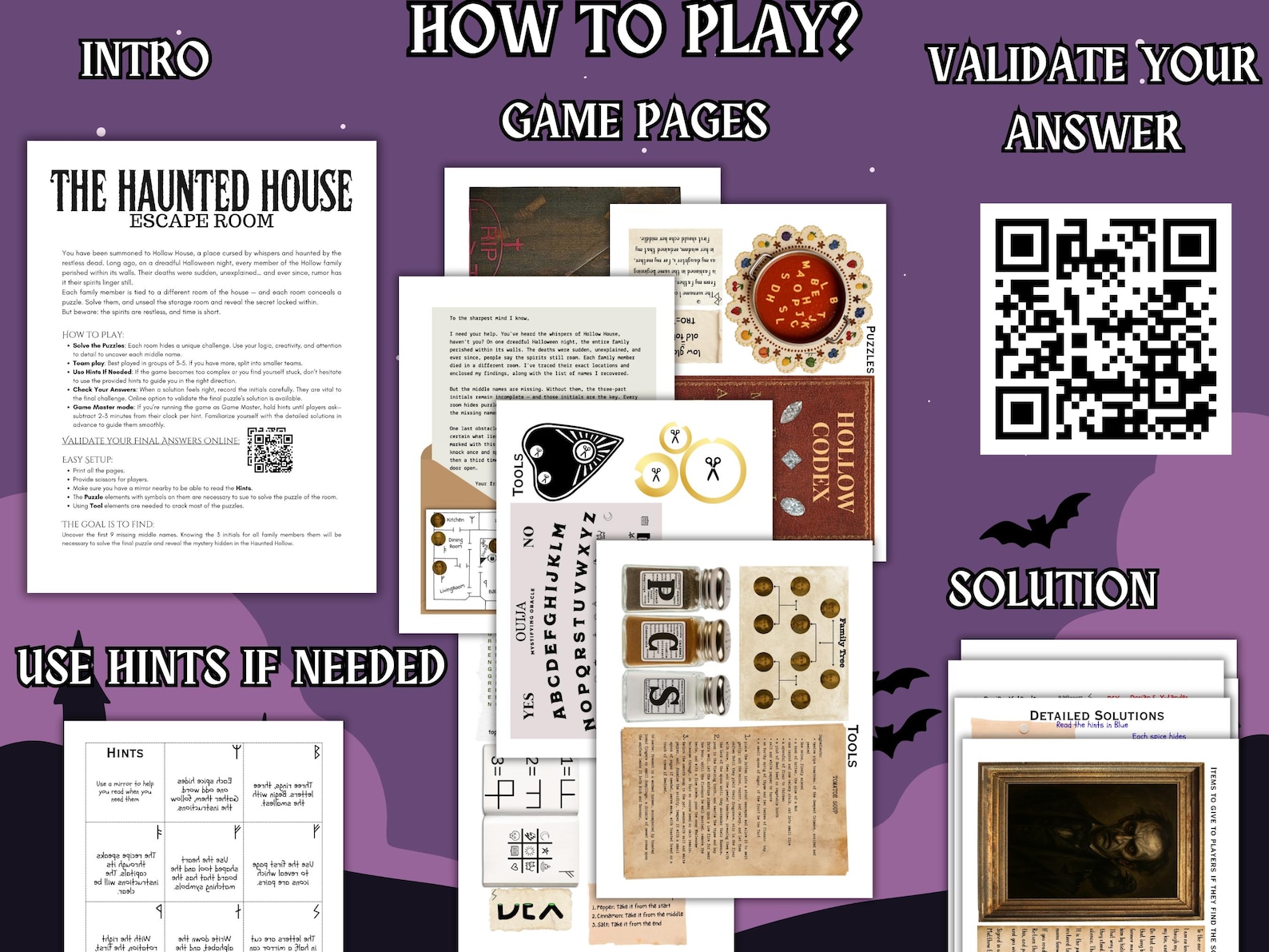 Halloween Haunted House Escape Room Game, Printable Adventure for ...