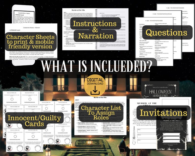 Murder Mystery Game | Whodunit Dinner Party for Adults | DIY Party ...