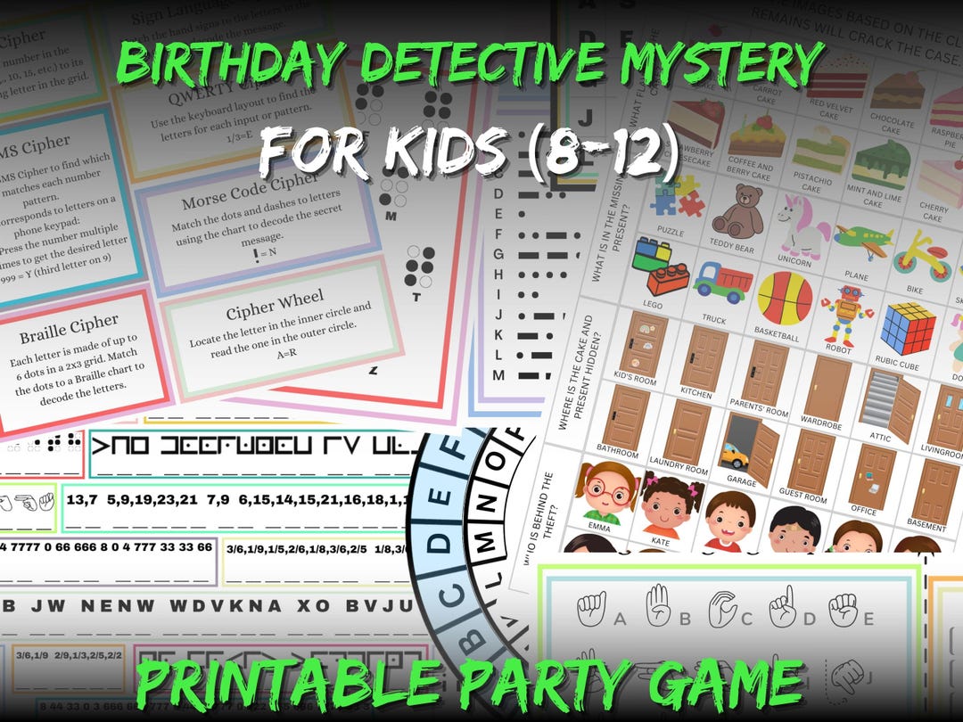 Kids Detective Birthday Party Game: Mystery of Missing Cake (printable ...
