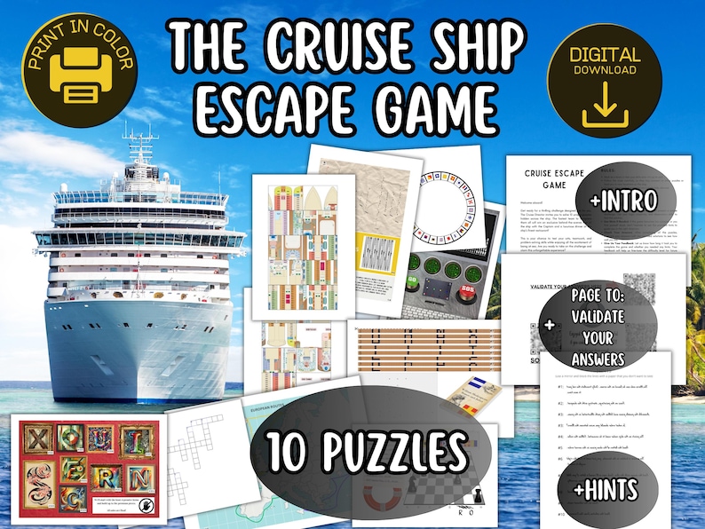 Printable Cruise Ship Escape Room: Family DIY Game (PDF) - Etsy