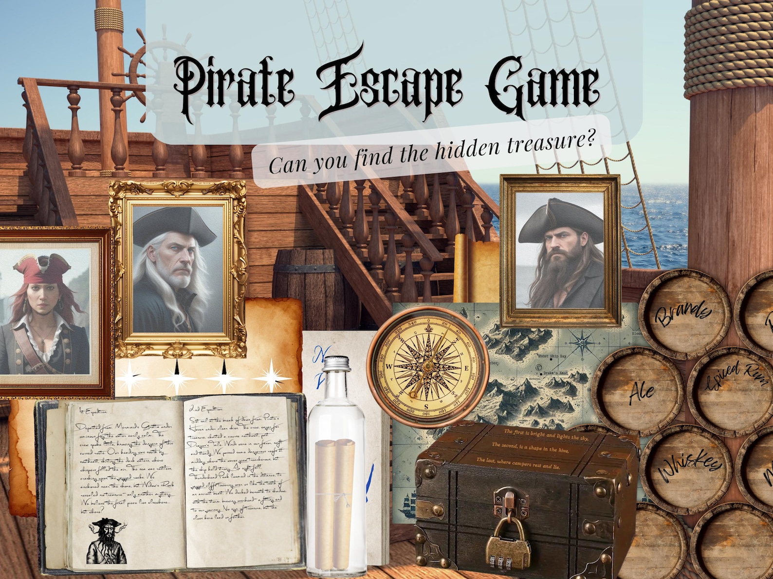 Printable Pirate Escape Room: Treasure Hunt Game for Teens & Adults ...