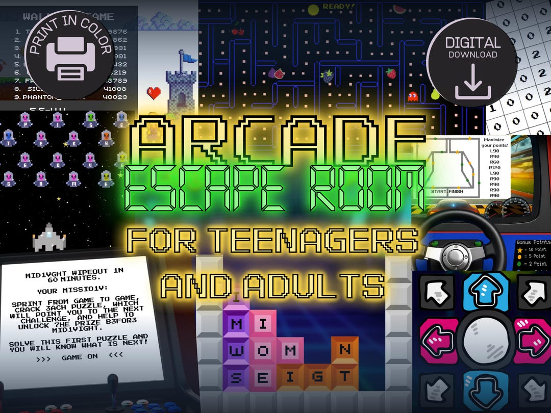 Arcade Escape Room Game: Retro Gaming Puzzle (printable PDF) - Etsy