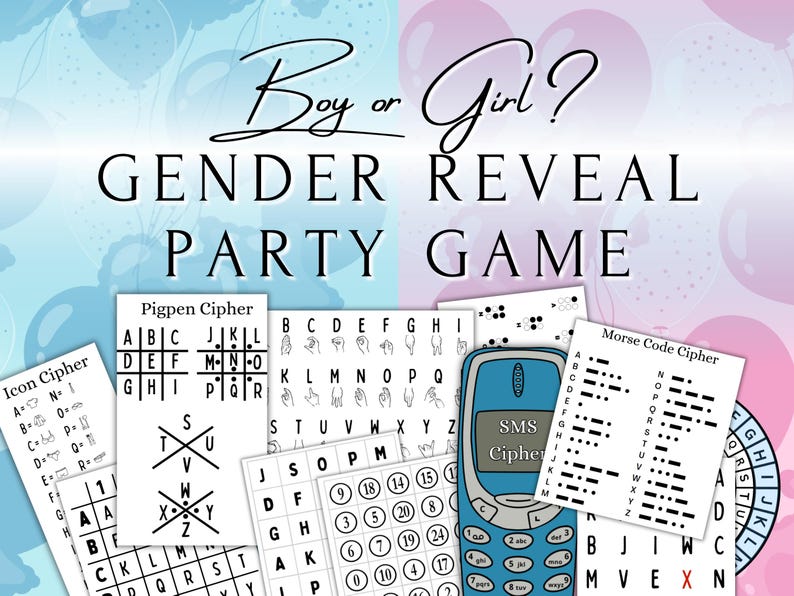 Gender Reveal Escape Room Game: Printable Baby Shower Puzzle (digital ...