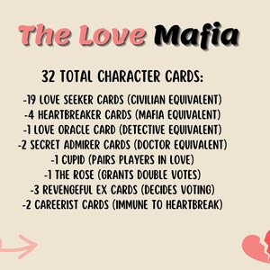 Mafia Cards Valentines Day Printable Mafia Party Cards Valentines Day ...
