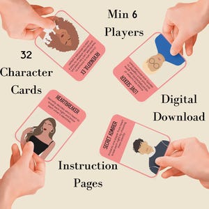 Mafia Cards Valentines Day Printable Mafia Party Cards Valentines Day ...