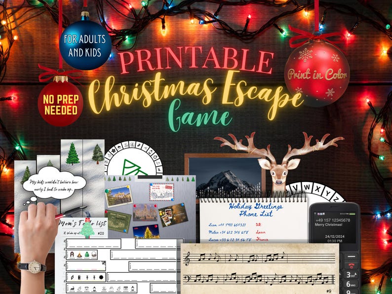 Printable Christmas Escape Room Game: Family Holiday Puzzle (PDF) - Etsy