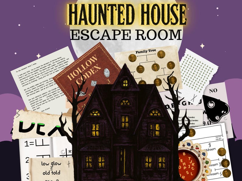 Haunted House Escape Room Game, Printable Spooky Escape Game (PDF ...