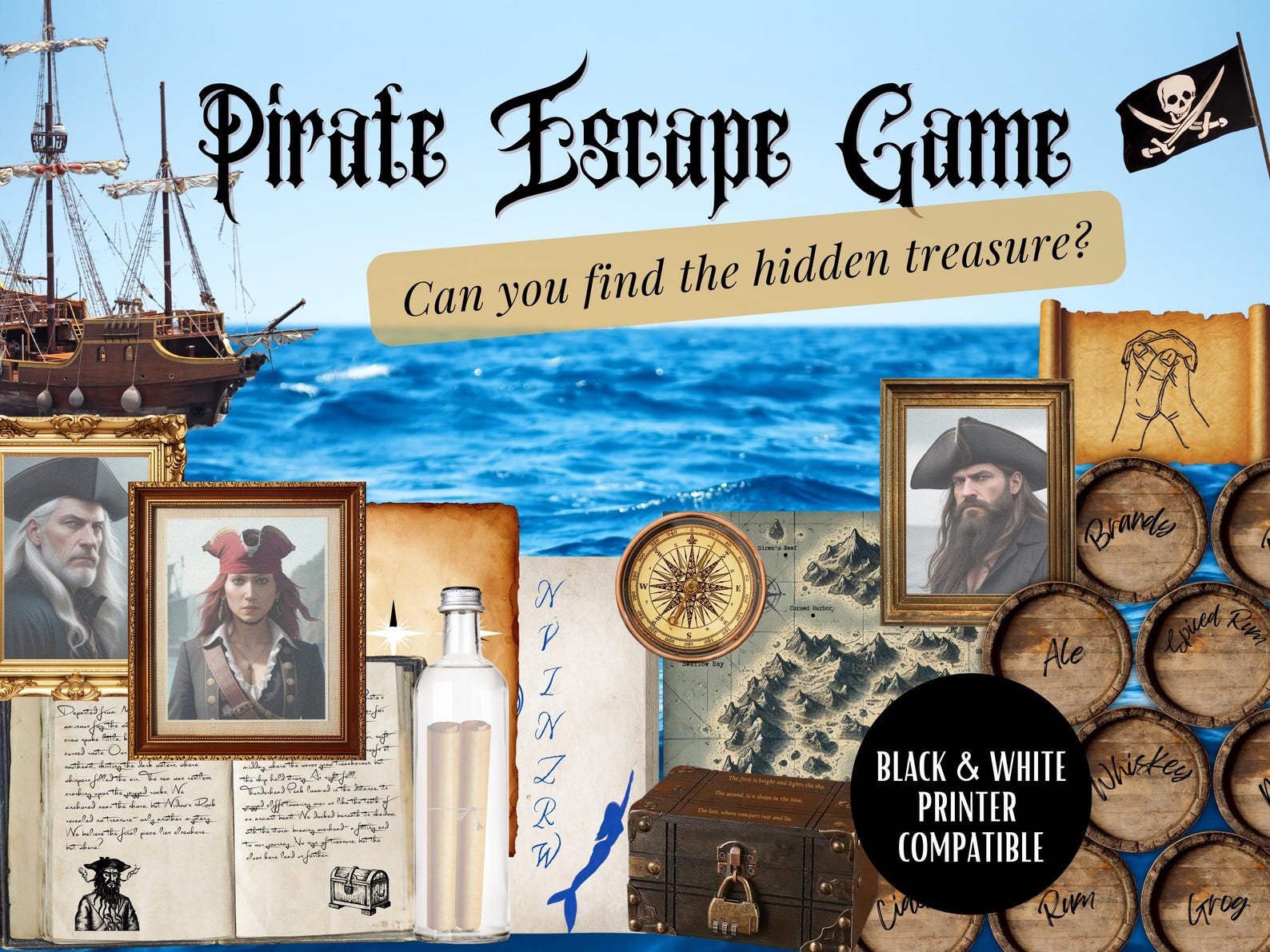 Printable Pirate Escape Room, Pirate Escape Game, Pirate Escape for ...