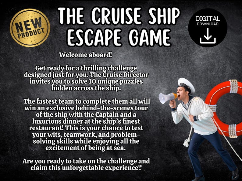 Printable Cruise Ship Escape Room: Family DIY Game (PDF) - Etsy