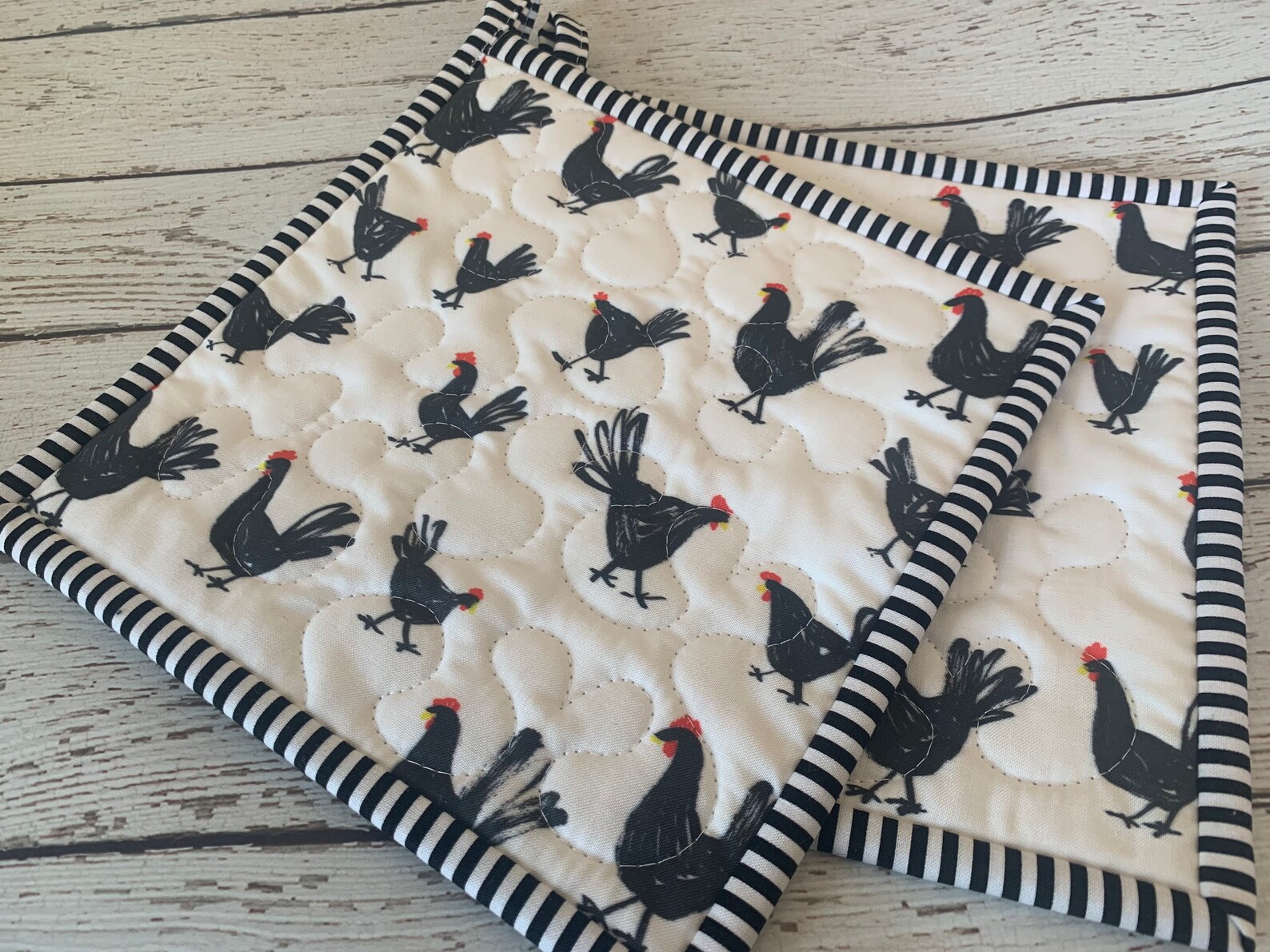 Modern Farmhouse Chicken Potholders Set of 2 Pot Holders - Etsy