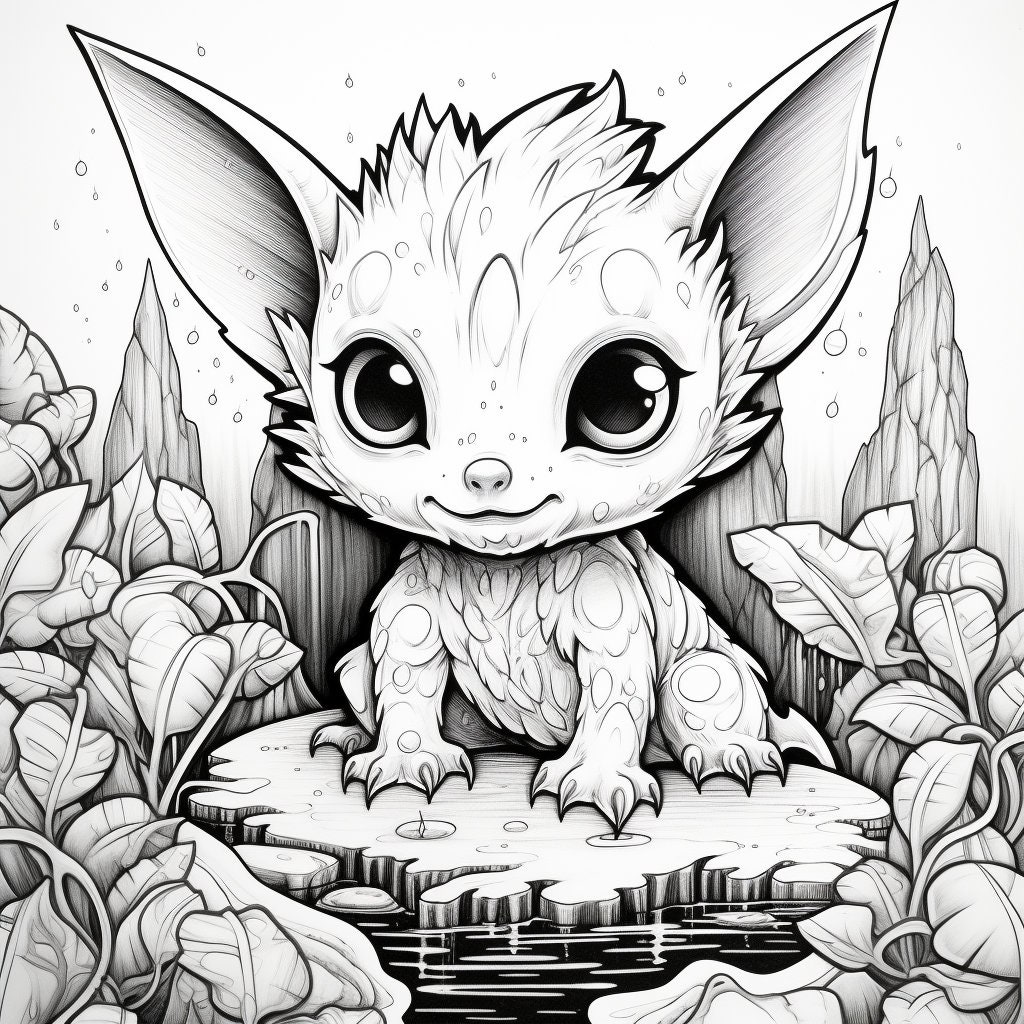 Chibi Cryptids Cute Coloring Book - Etsy