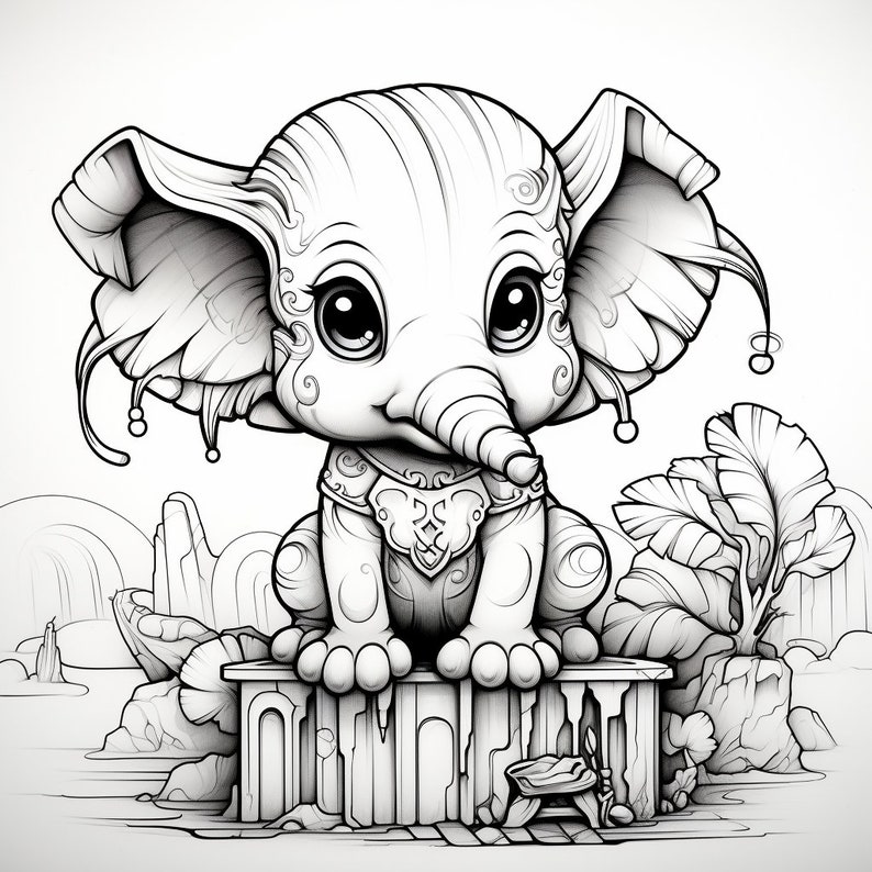 Chibi Cryptids Cute Coloring Book - Etsy