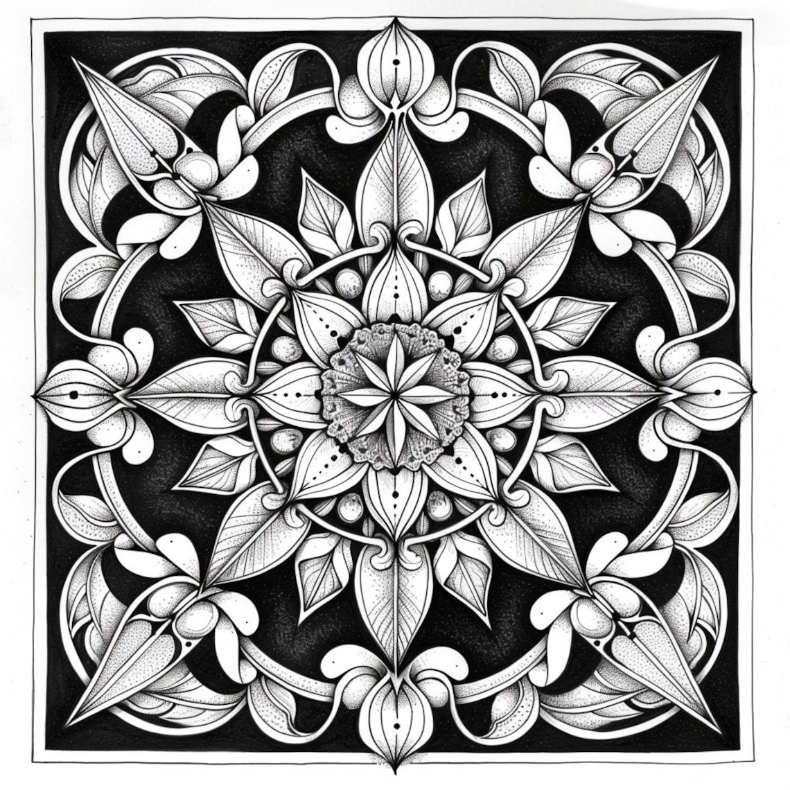 Mandala Art Therapy Stress Relief Coloring Book - Etsy