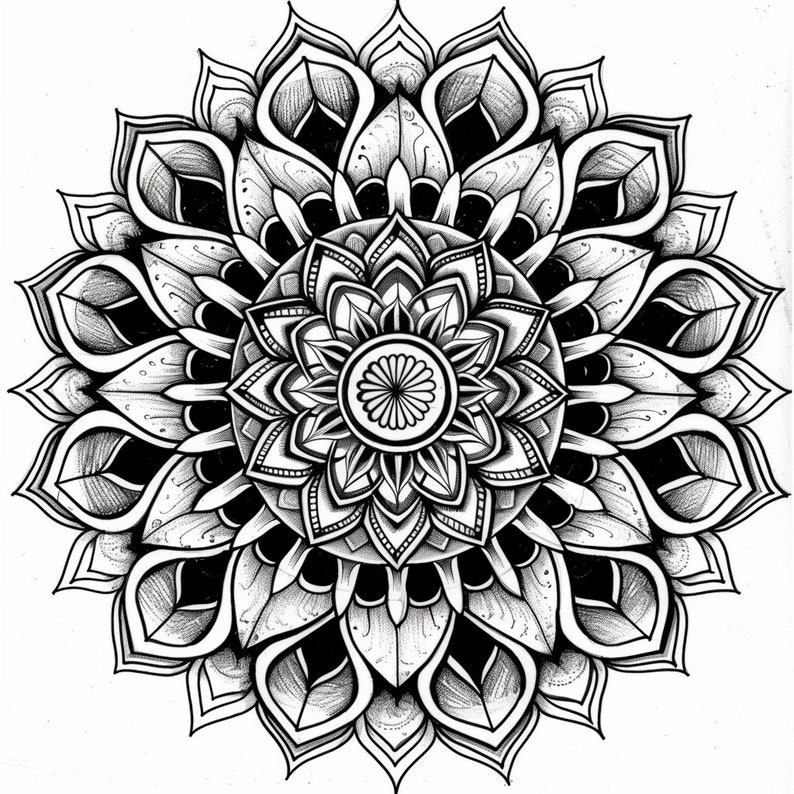 Mandala Art Therapy Stress Relief Coloring Book - Etsy