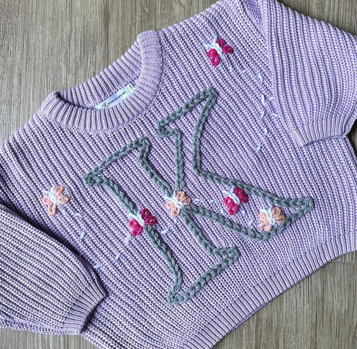 CUSTOM LETTER JUMPER Baby Name Sweater Bee Embroidery Jumper Kid ...