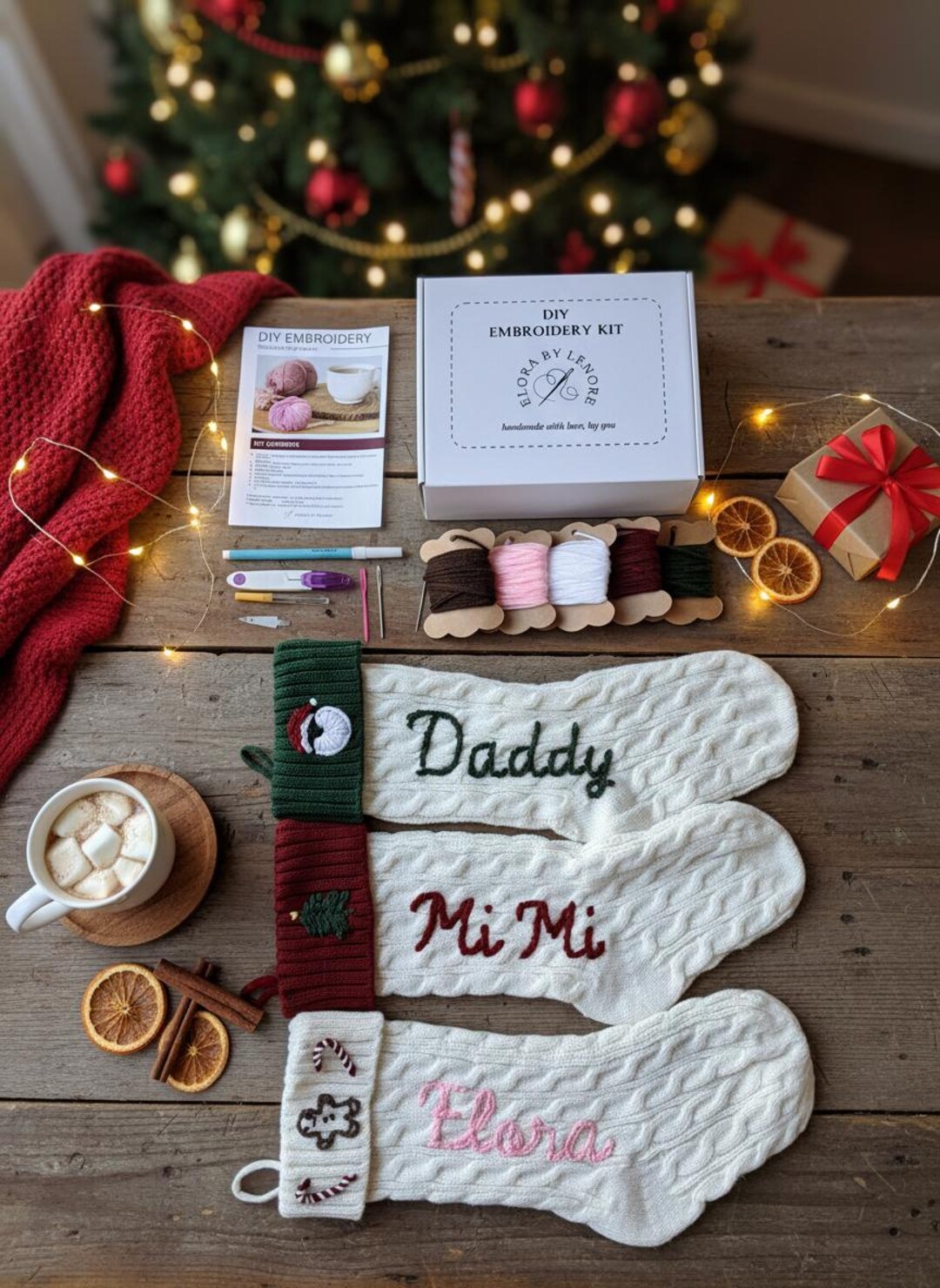 DIY Christmas Stocking Kit – Stick & Stitch Embroidery Kit ...