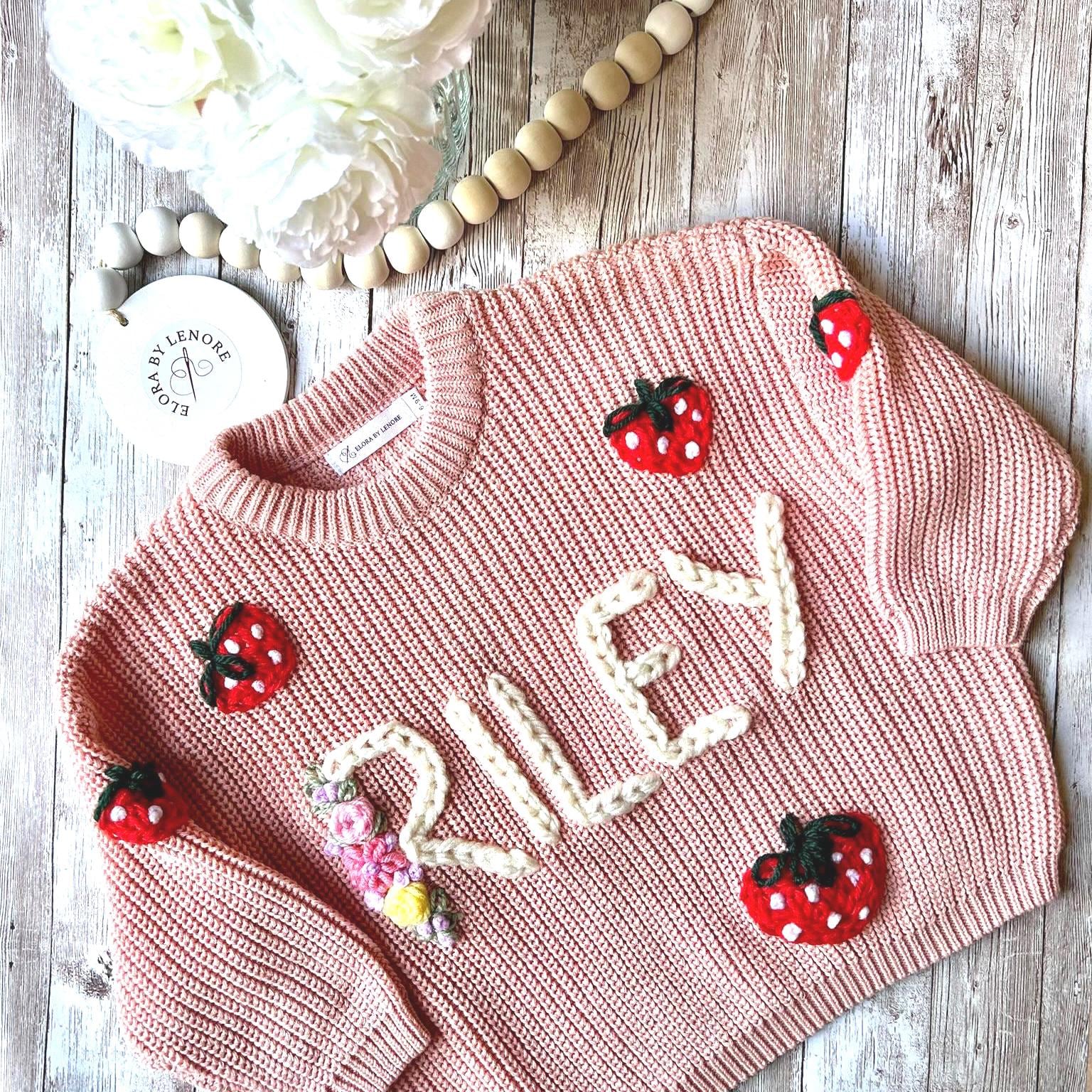 STRAWBERRY SWEATER, Berry Sweet Jumper, Toddler Knit Sweater, Baby ...