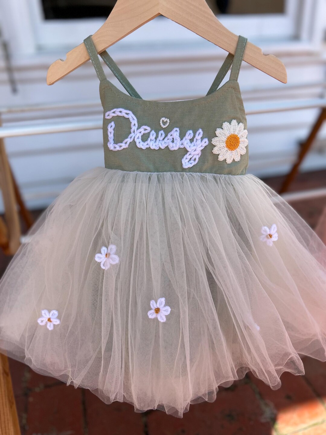 CUSTOM DRESS Hand Made Tutu, Special Baby Dress, Daisy Dress Party ...