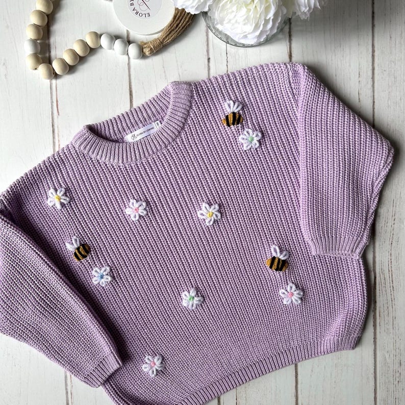 FLORAL BEE SWEATER, Baby Shower Sweater, Kids Bee Jumper, Custom Bee ...