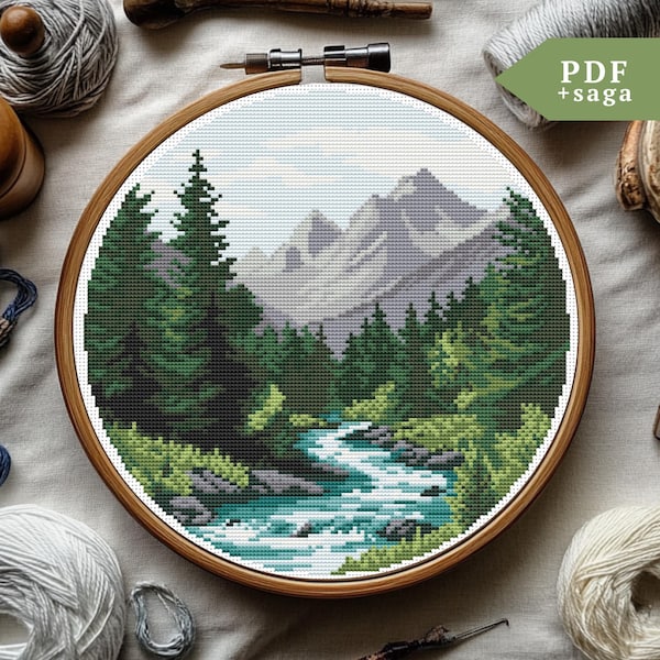 Landscape Cross Stitch Pattern - Etsy