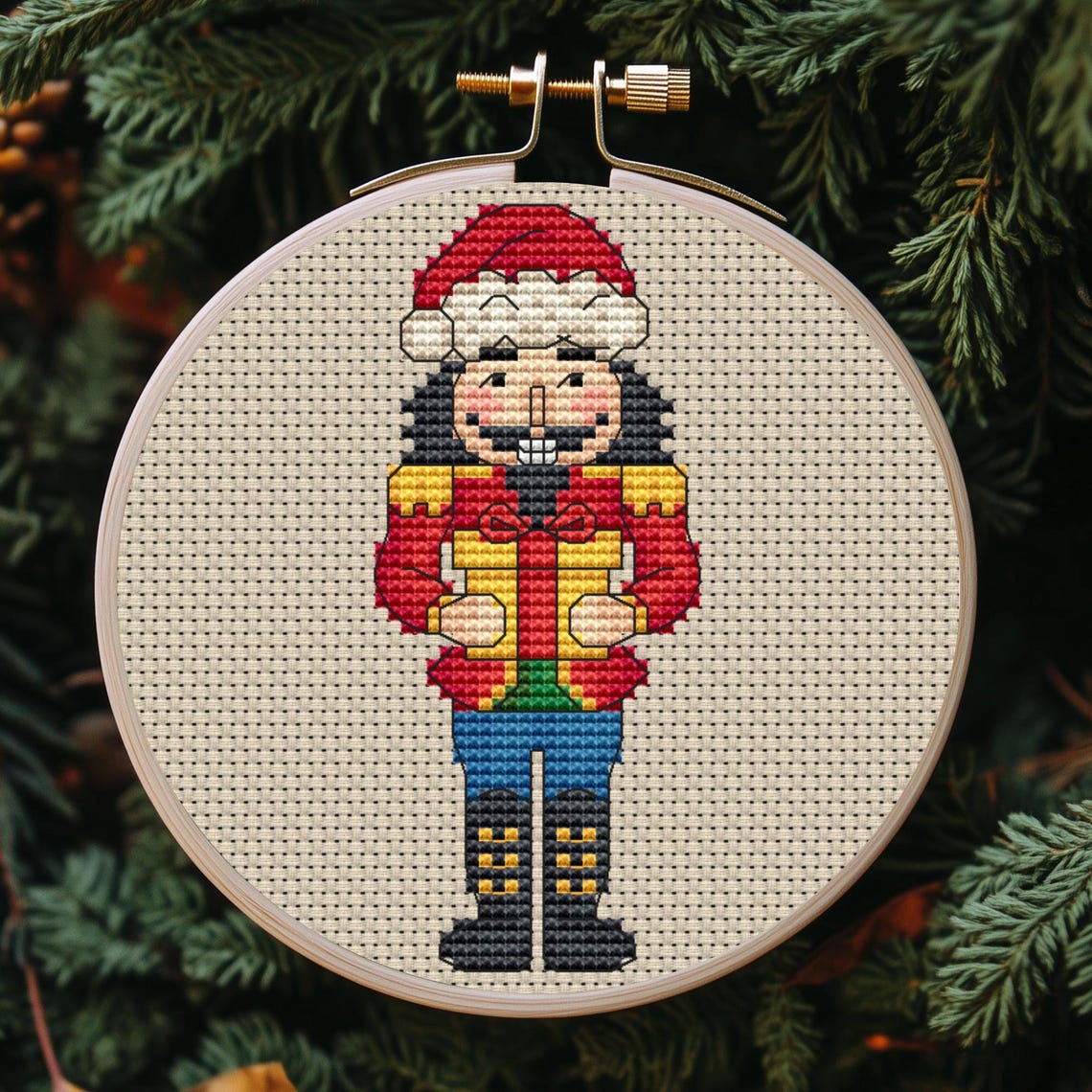 Christmas Nutcrackers Cross Stitch Pattern, Set of 4 Small Embroidery ...