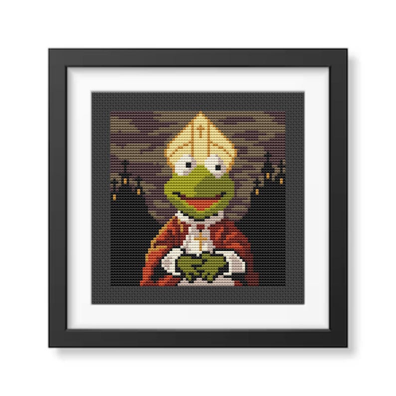 Pope Frog Cross Stitch Pattern, Mini Embroidery, Funny Modern Counted ...