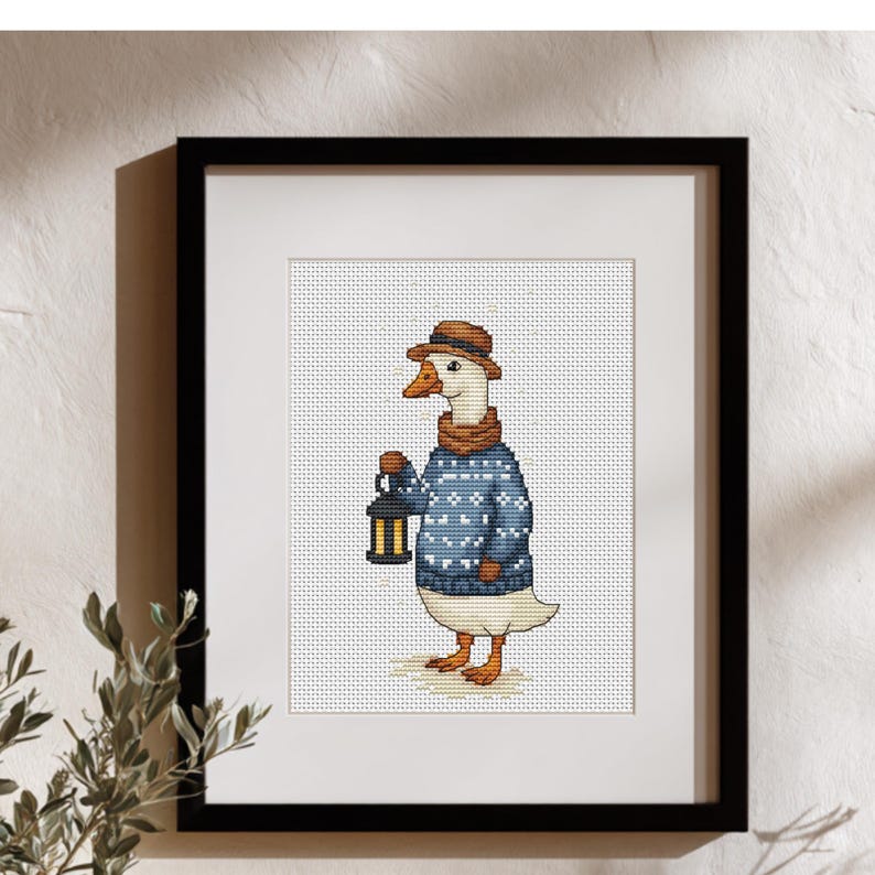 Christmas Goose Cross Stitch Pattern, Farm Embroidery, Christmas ...