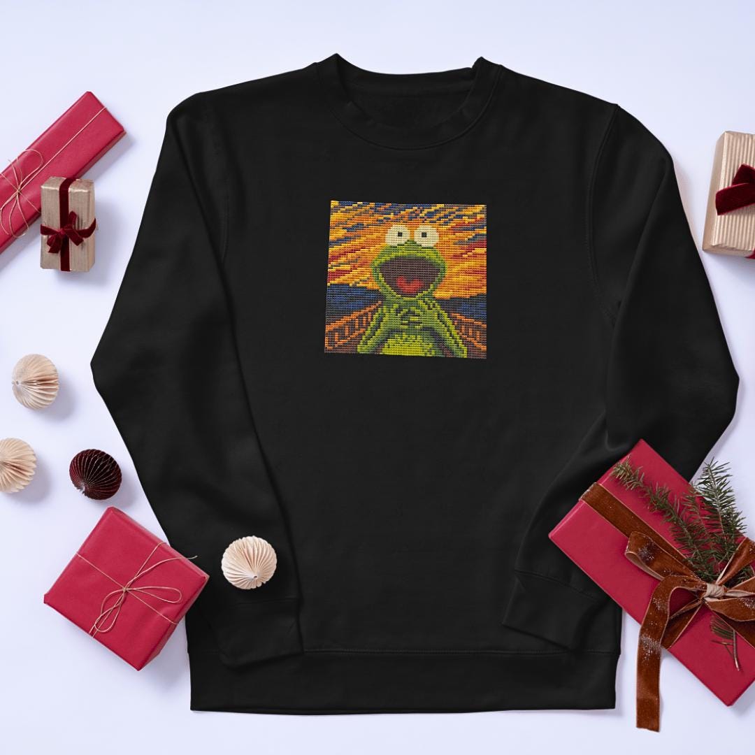 The Scream Frog Cross Stitch Pattern, Easy Mini Hand Embroidery ...