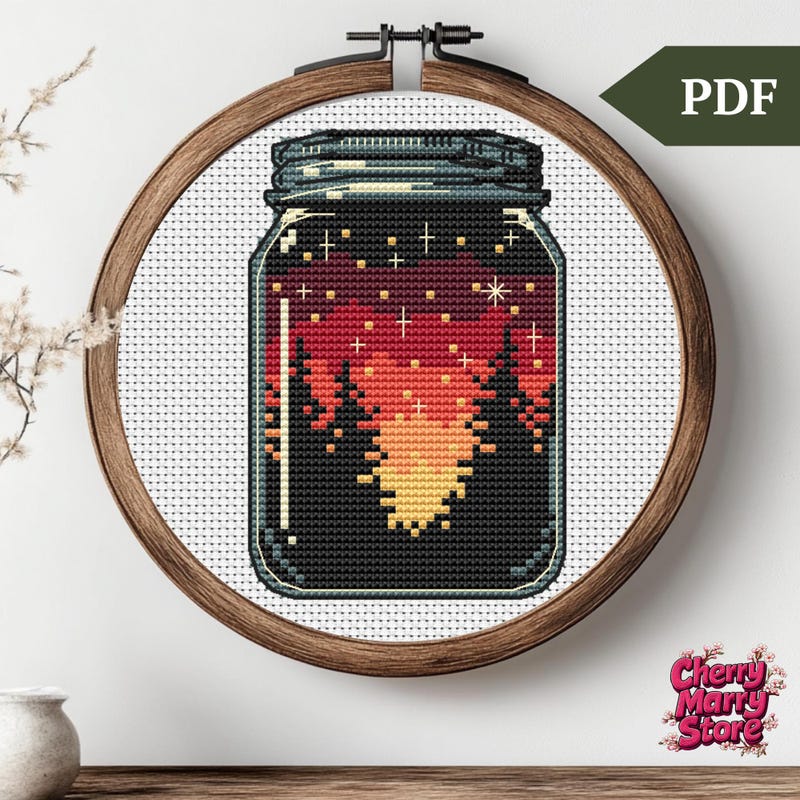 Cross Stitch Sunset - Etsy