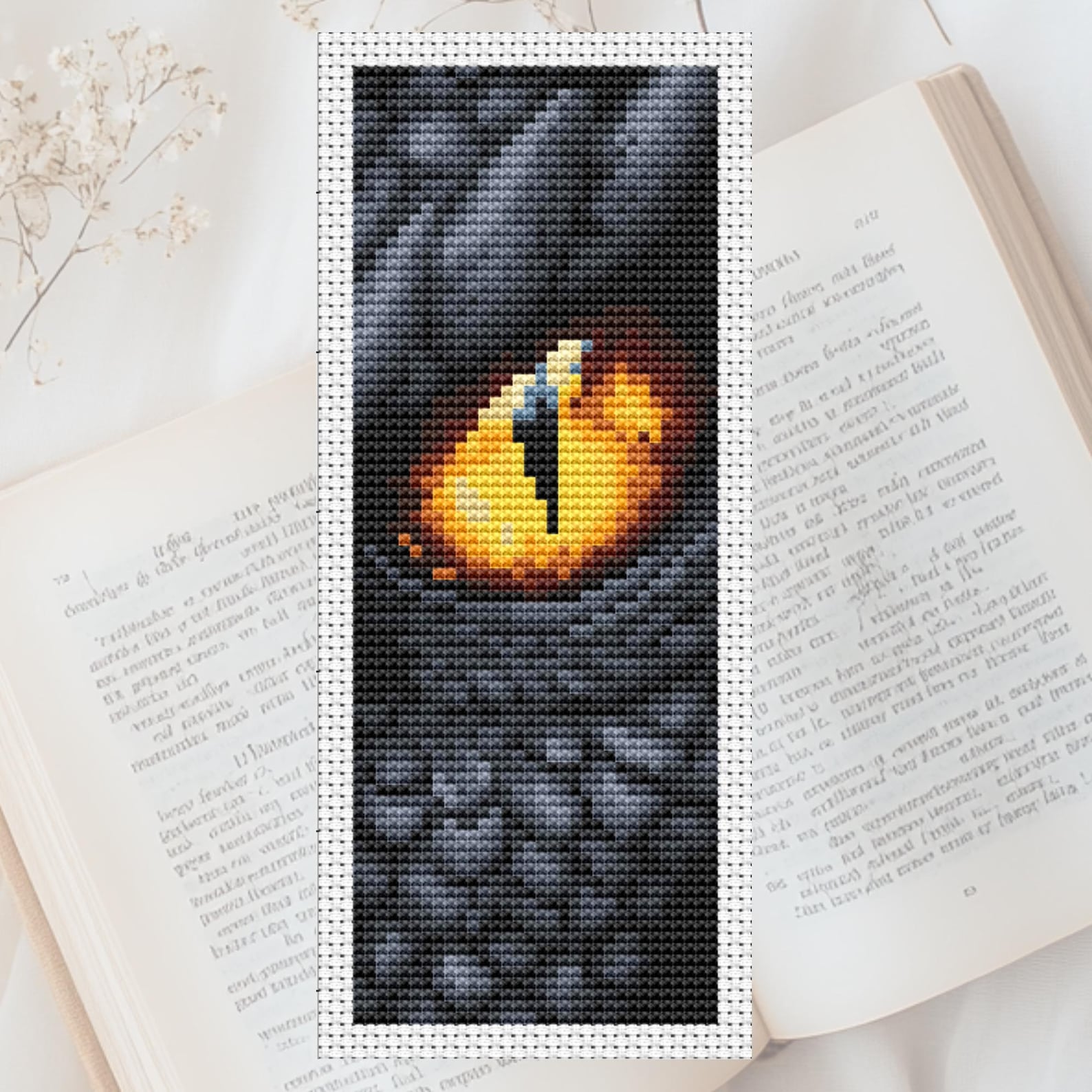 Dragon Eye Bookmark Cross Stitch Pattern, Embroidery, Tiny Cross Stitch ...
