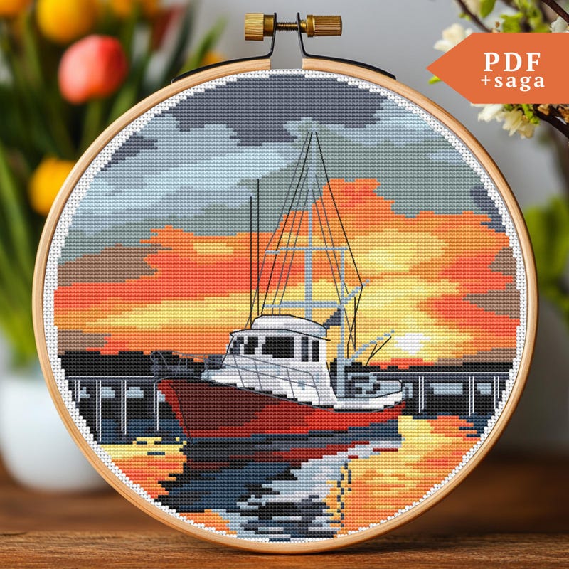 Fishing Cross Stitch - Etsy