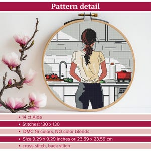 Cooking Girl Cross Stitch Pattern, Kitchen Embroidery, PDF, SAGA ...