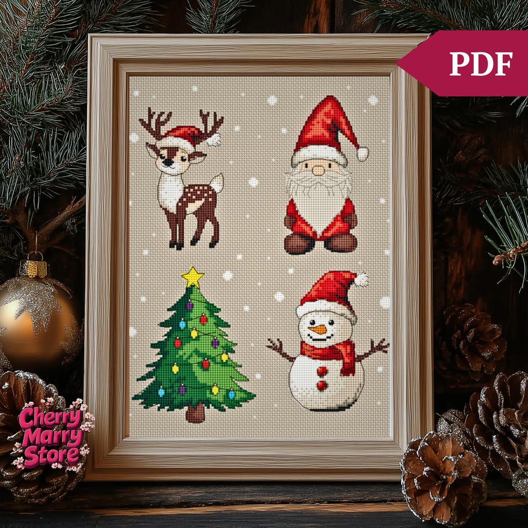 Christmas Ornaments Set Small Cross Stitch Pattern, Embroidery, PDF ...