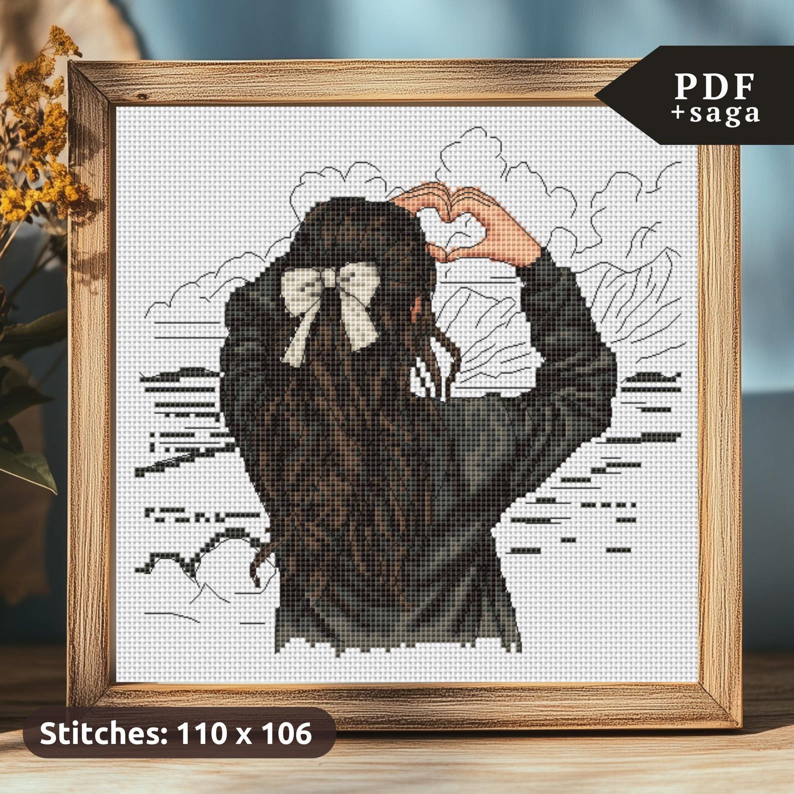 Girl Cross Stitch Pattern, Easy DIY Embroidery Home Decor or Gift ...