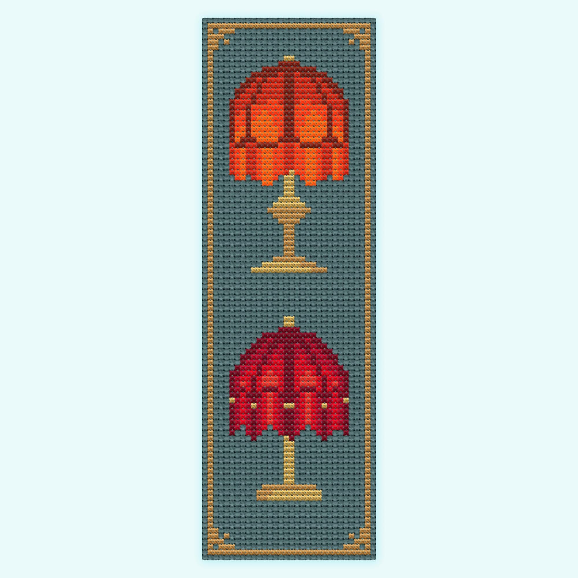 Fancy Lamps 3 - Antique Lamps Cross Stitch Bookmark Pattern (PDF) - Etsy