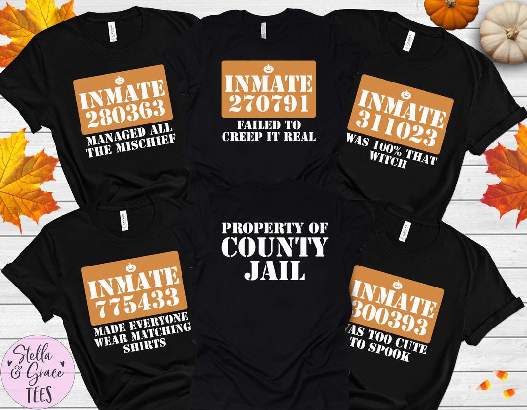 Funny County Jail Inmate 2-sided T-shirts, Custom Halloween Party ...
