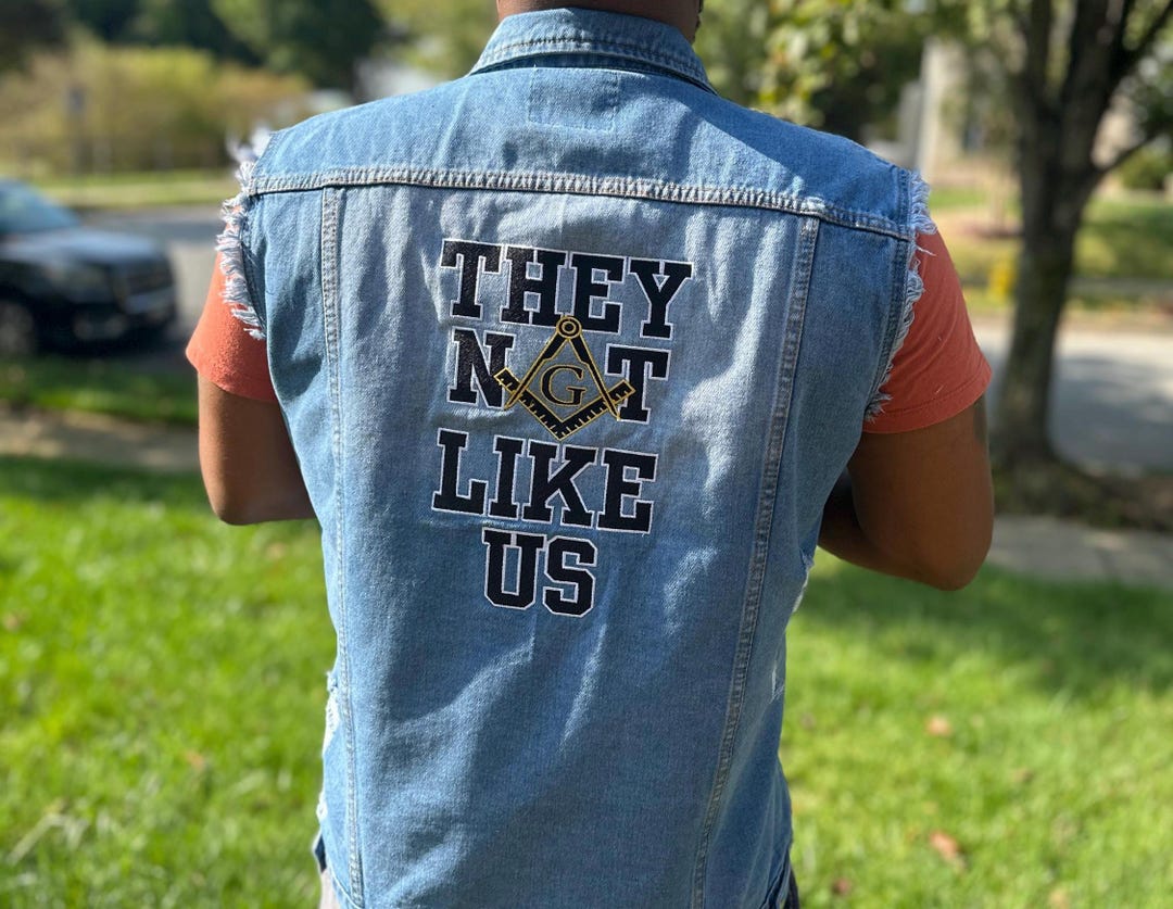 Personalized Masonic Denim Vest – Custom Freemason Vest With ...