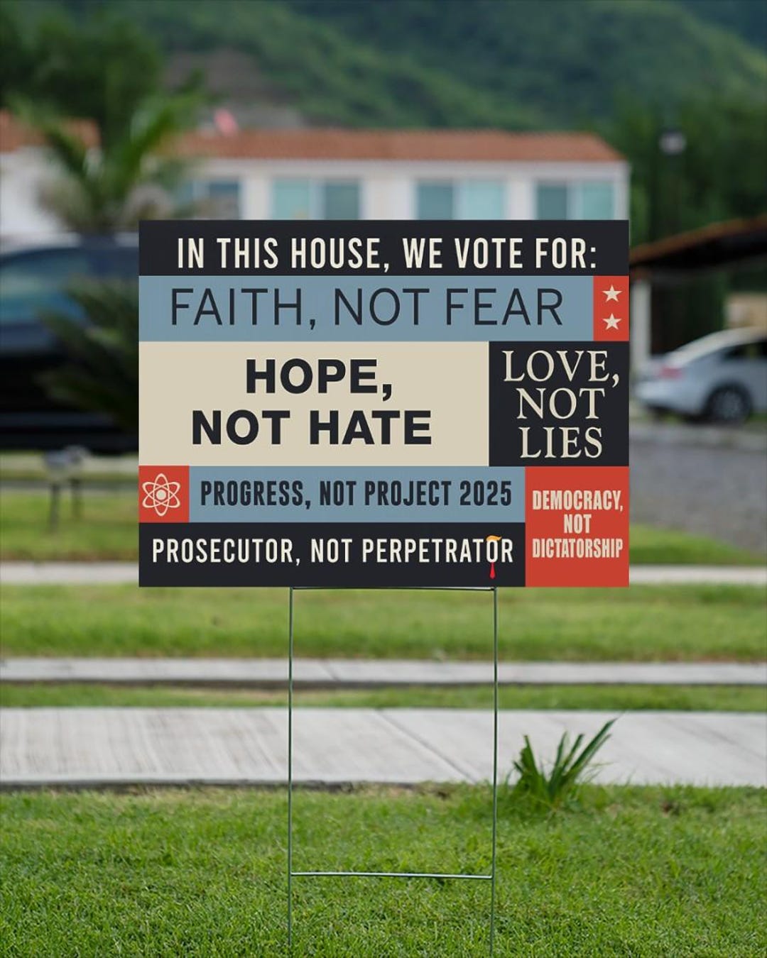 Kamala Harris 24 Yard Sign, Not Project 2025 Garden Sign, Faith, Not ...