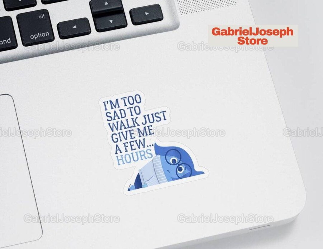 Disney Pixar Inside Out Sandness Too Sad to Walk Sticker, Inside Out 2 ...