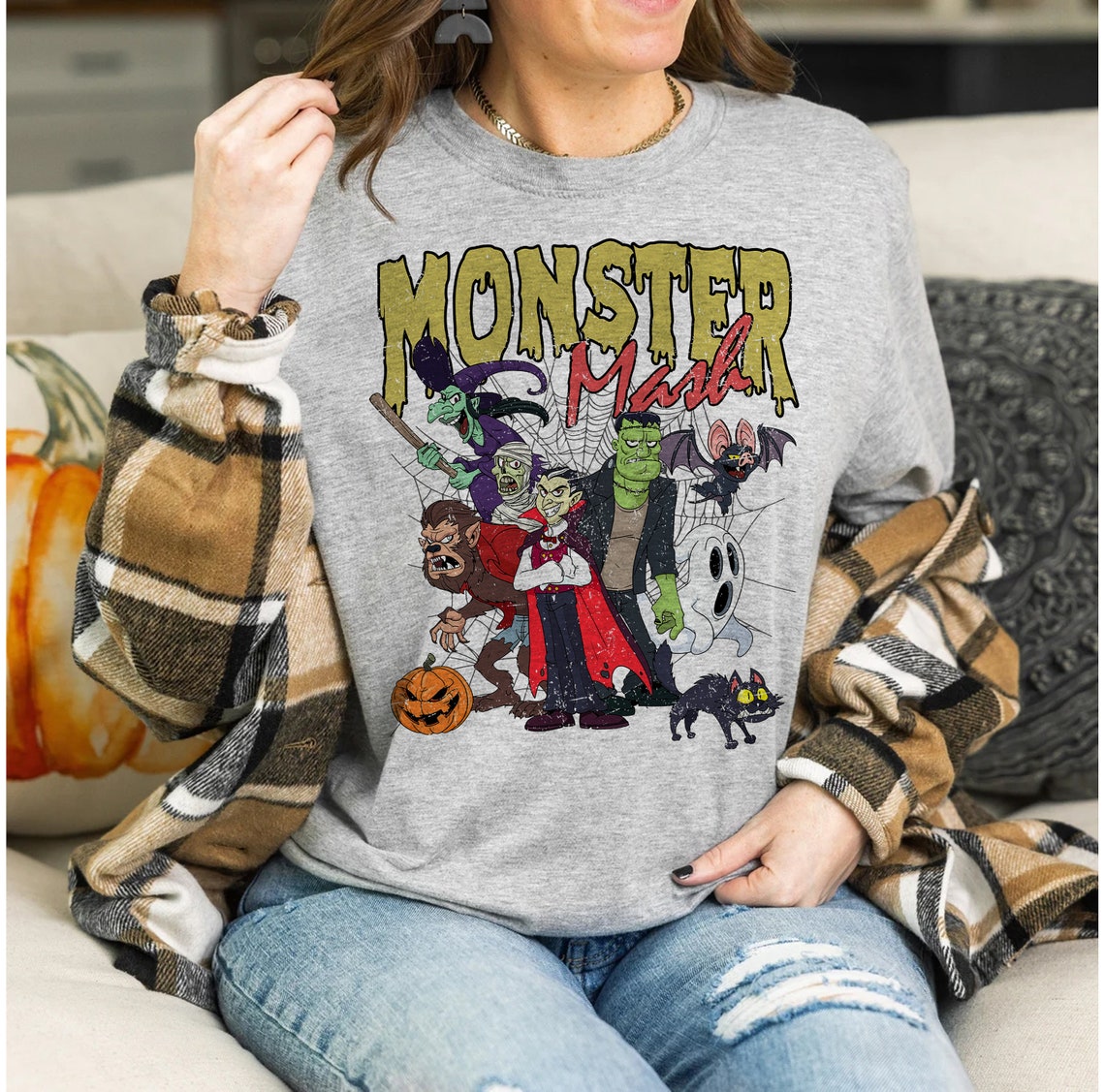 Monster Mash Shirt, Retro Halloween Shirt, Vintage Ghost Halloween ...