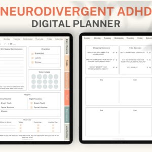 Adhd Digital Planner, Adhd Daily Planner, Neurodivergent, Planning ...