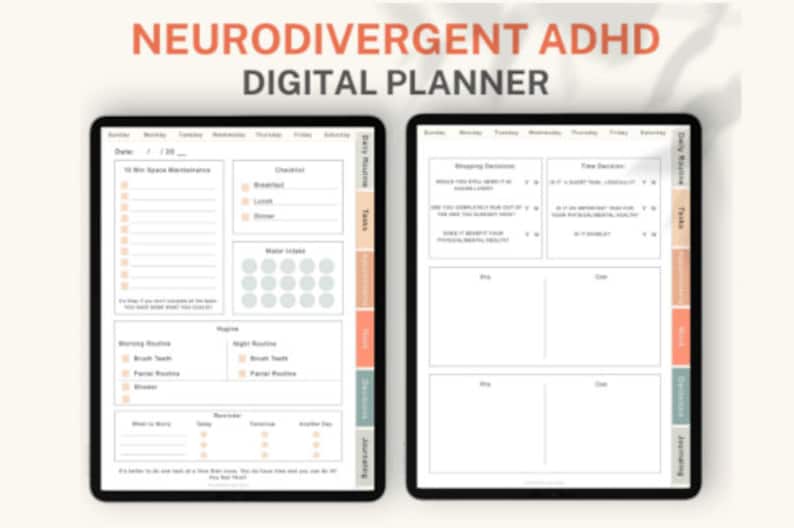 Adhd Digital Planner, Adhd Daily Planner, Neurodivergent, Planning ...