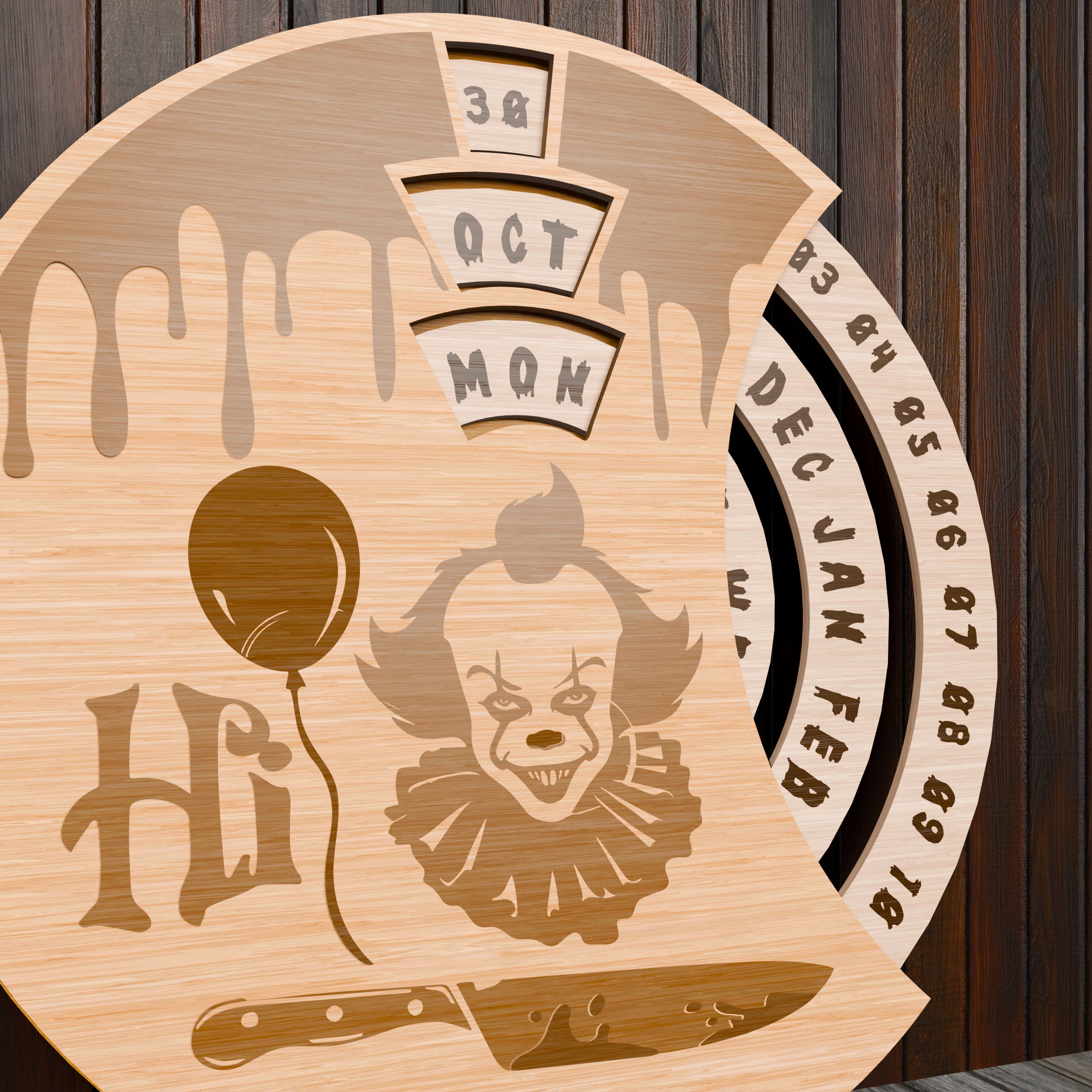 Calendar Svg, Horror Calendar Decor Svg, Glowforge Svg, Horror Calendar ...