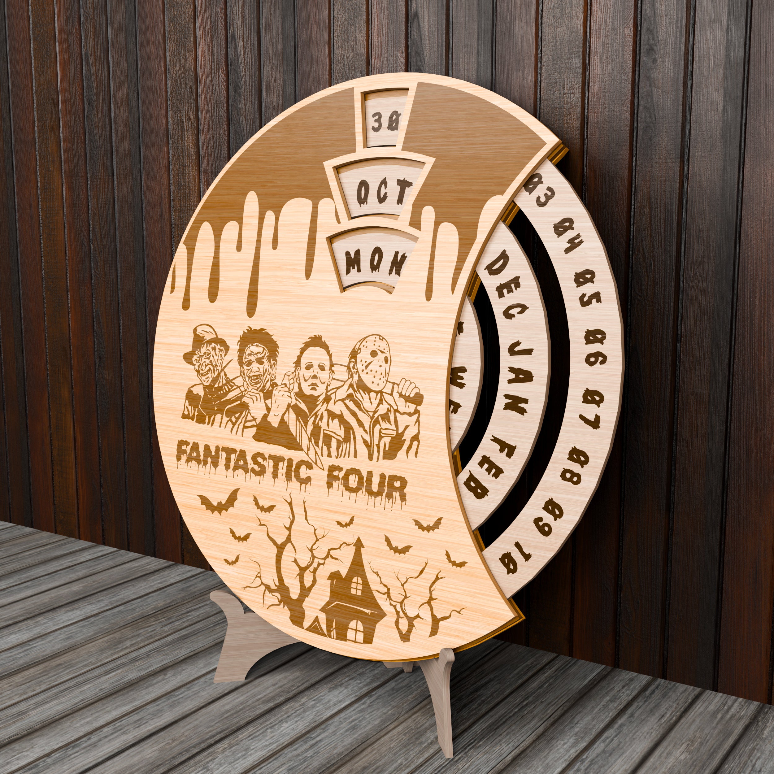 Countdown Calendar Svg, Horror Calendar Decor Svg, Horror Calendar SVG ...