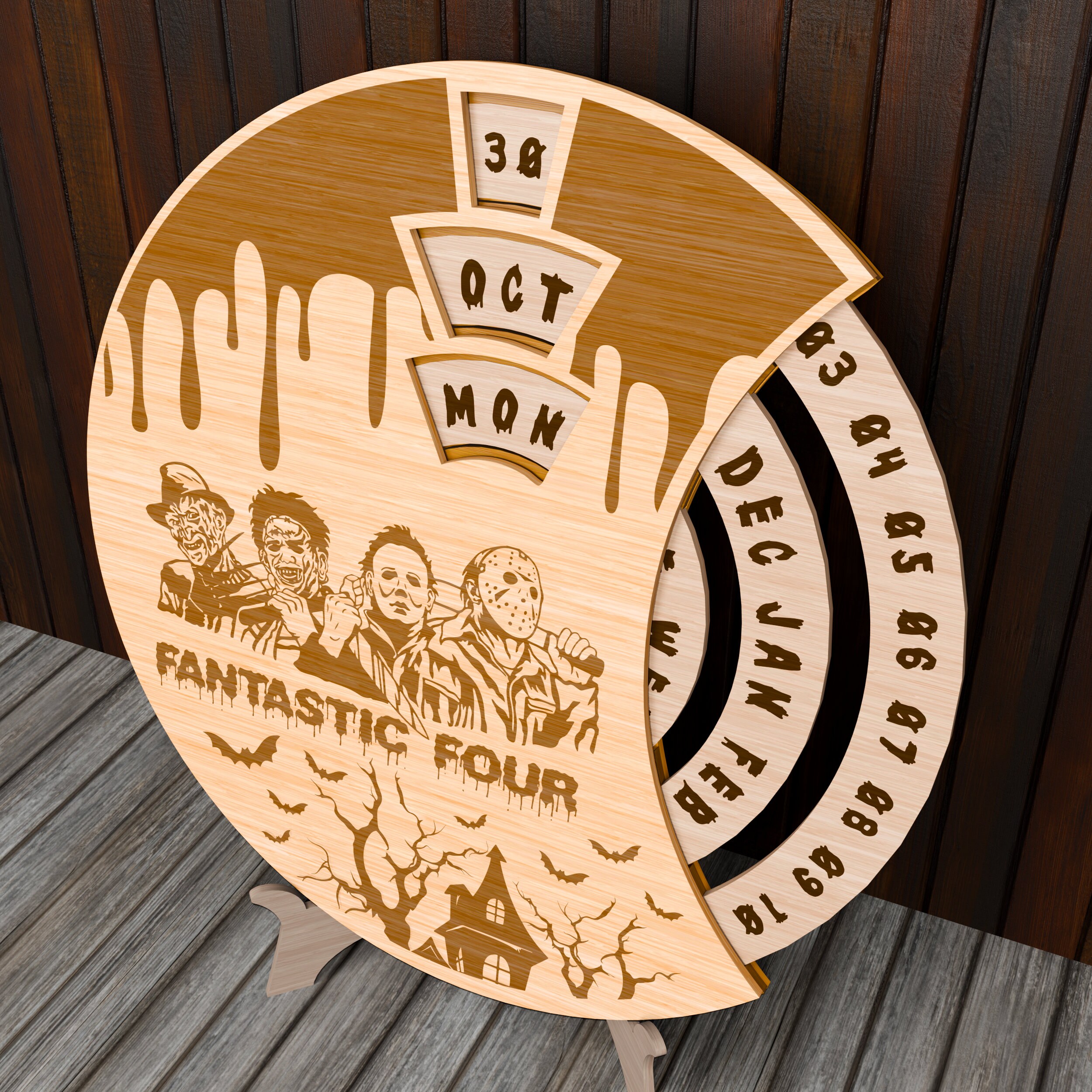 Countdown Calendar Svg, Horror Calendar Decor Svg, Horror Calendar SVG ...