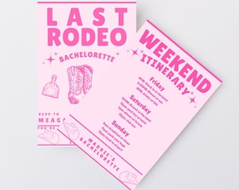 Last Rodeo Girly Bachelorette Itinerary Template - Etsy