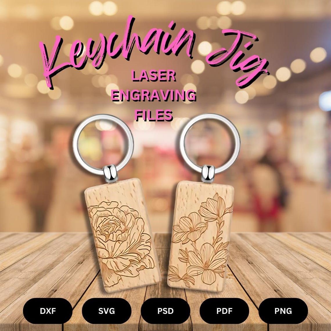 Rectangle Ball Keychain Jig Laser Engraving DXF SVG Cut File - Etsy