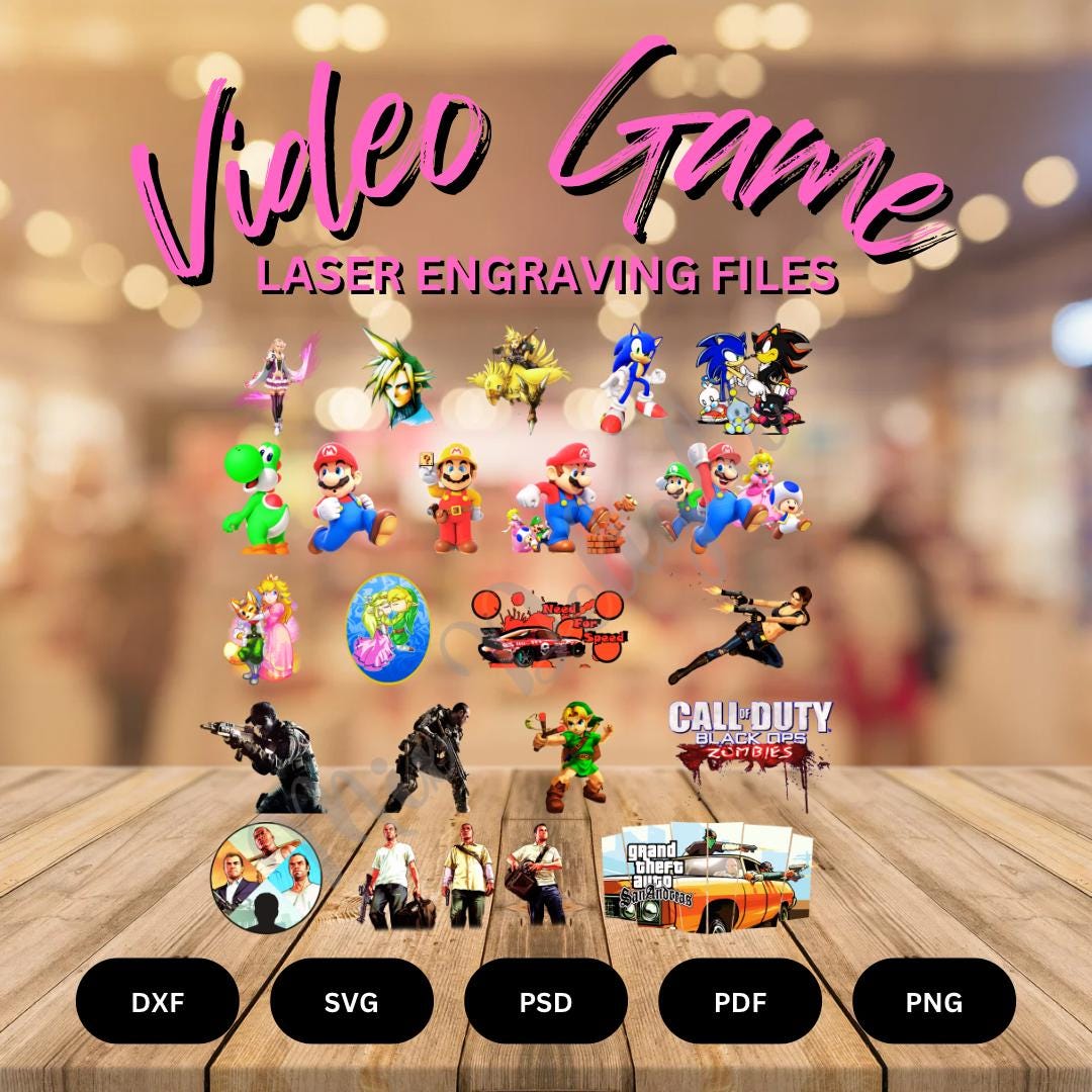 Video Game Bundle Laser Engraving DXF SVG Cut File - Etsy
