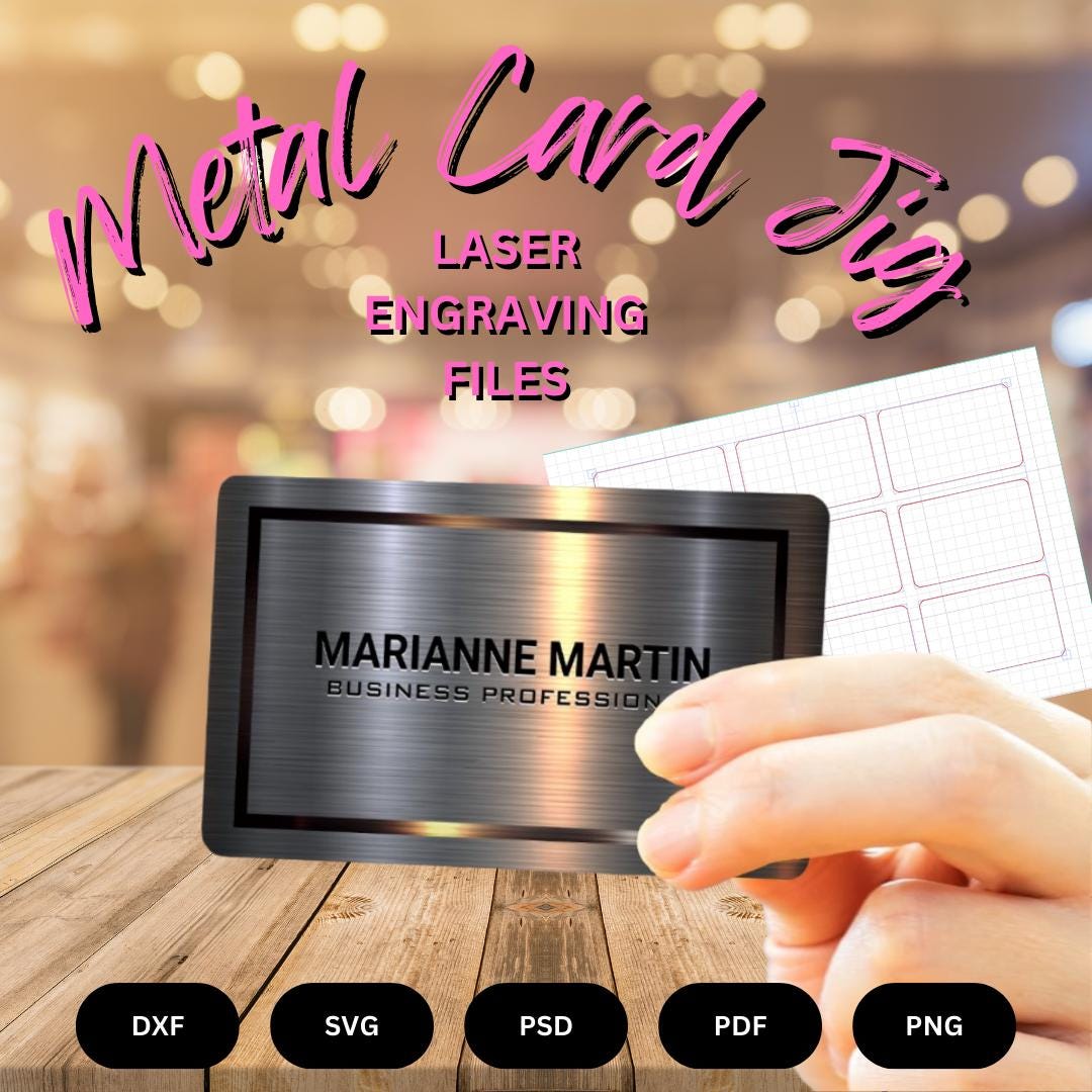 Metal Business Card Jig Laser Engraving DXF SVG Cut File - Etsy
